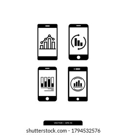 Mobile Analysis Icons Collection Vector Illustration Stock Vector ...