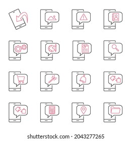 Mobile App Icons Set Mobile App Stock Vector (Royalty Free) 2043277265 ...