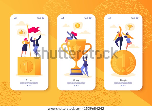 Mobile App Page Screen Set Men Stock Vector (Royalty Free) 1539684242 ...