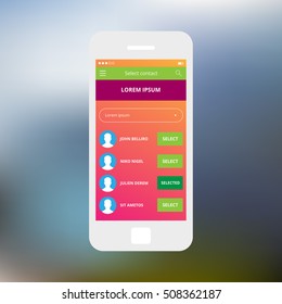 Mobile App Single Screen Ui Kit: vector de stock (libre de regalías ...