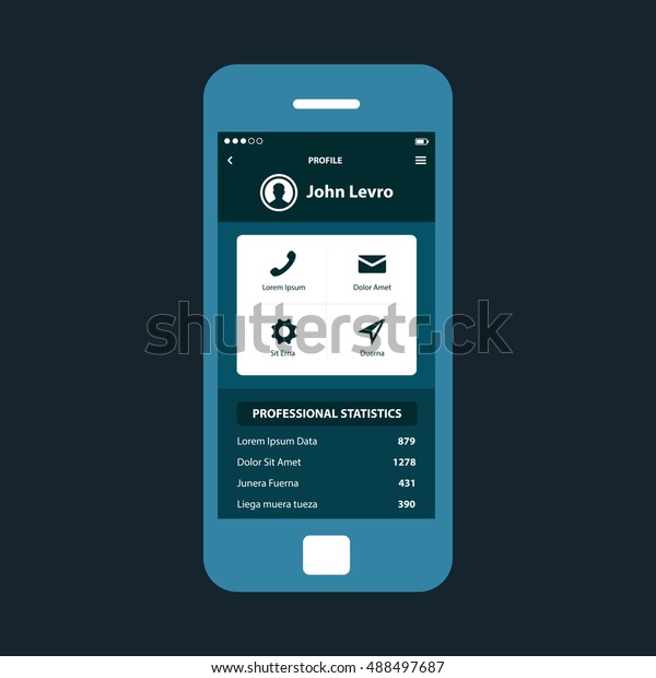 Mobile App Single Screen Ui Kit Stock Vector (Royalty Free) 488497687 ...