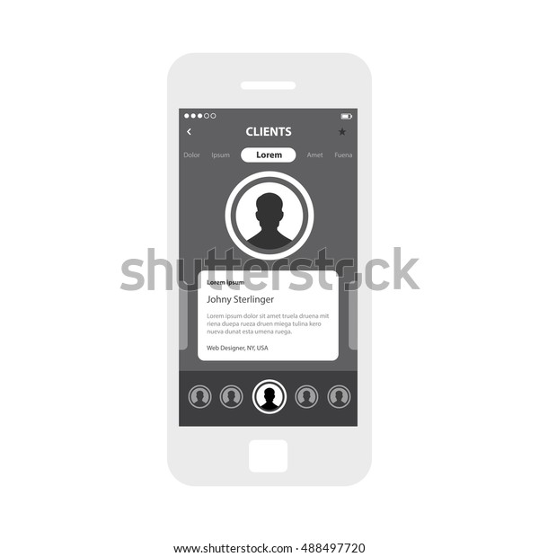 Mobile App Single Screen Ui Kit Stock Vector (Royalty Free) 488497720 ...