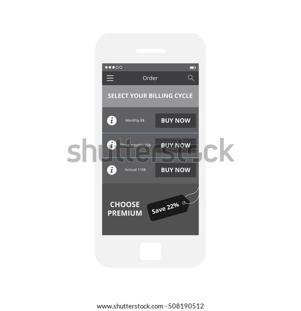 Mobile App Single Screen Ui Kit: vector de stock (libre de regalías ...