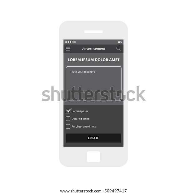 Mobile App Single Screen Ui Kit: เวกเตอร์สต็อก (ปลอดค่าลิขสิทธิ์ ...