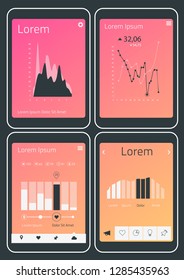 Mobile App Ui Chart Diagram Screens Stock Vector (Royalty Free ...