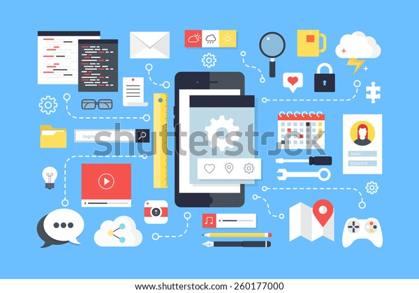 Mobile Application Development Smartphone App Programming Stock Vector ... Mobile Application Development Smartphone App Programming Stock Vector ...