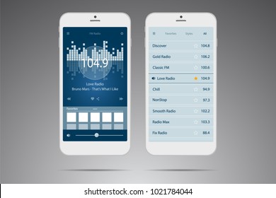 Mobile Application Radio Online User Interface Stock Vector (Royalty ...