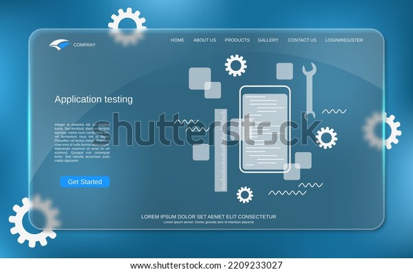 Mobile Application Testing Interface Construction Program Stock Vector