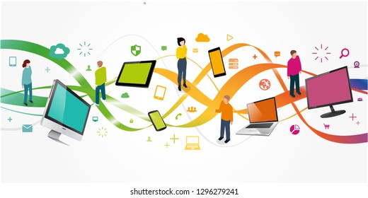 Mobile Application Web Design Development Process Stock Vector Royalty