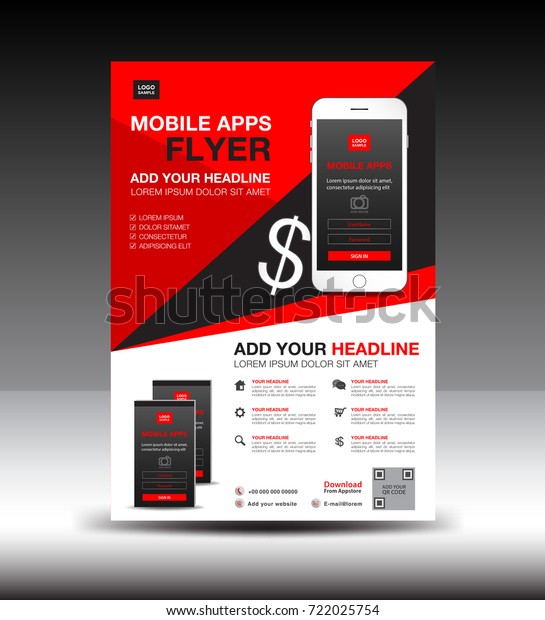 Mobile Apps Flyer Template Business Brochure Stock Vector (Royalty Free ...