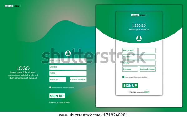 Mobile Apps Login Sign Uiux Vector Stock Vector (Royalty Free) 1718240281