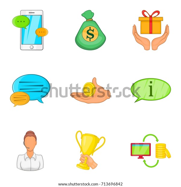 Mobile Banking Support Icon Set Cartoon Stock Vector (Royalty Free ...