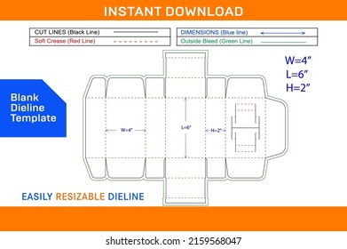 Mobile Box Dieline Template 3d Box Stock Vector (Royalty Free ...