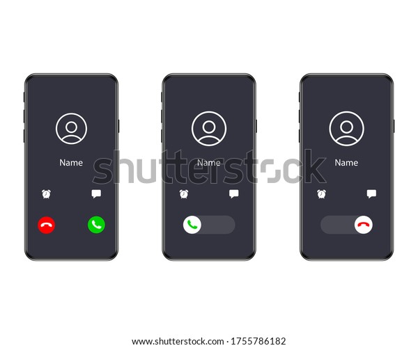 Mobile Call Screen Template Call Screensmartphone Stock Vector (Royalty ...