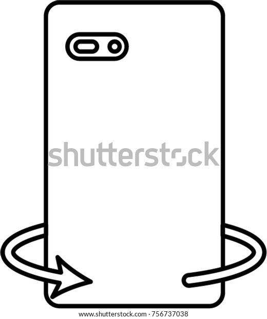 Mobile Camera Rotate Symbol Black Line Stock Vector (Royalty Free ...