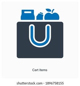 Mobile Cart Cart Items Icon Concept Stock Vector (Royalty Free ...
