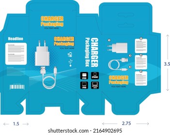 Mobile Charger Paper Packaging Template Elegant Stock Vector (Royalty ...