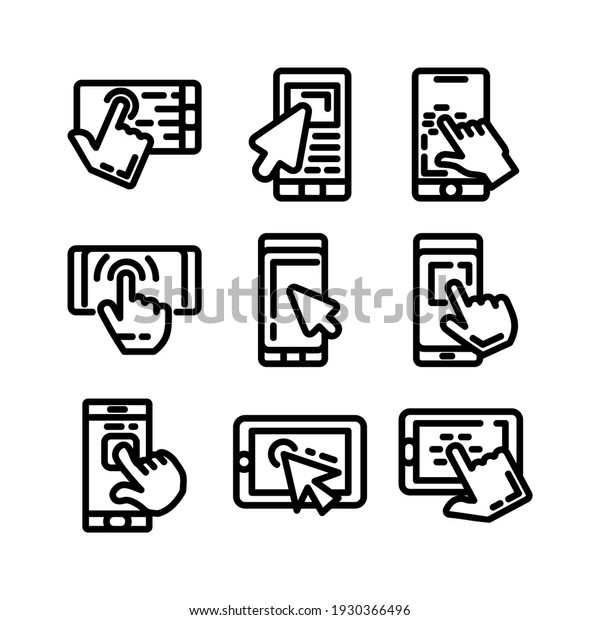 Mobile Click Icon Logo Isolated Sign Stock Vector (Royalty Free ...