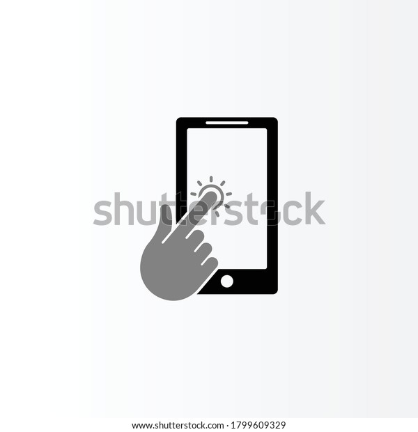 Mobile Clicking Icon Touch Screen Icon Stock Vector (Royalty Free ...