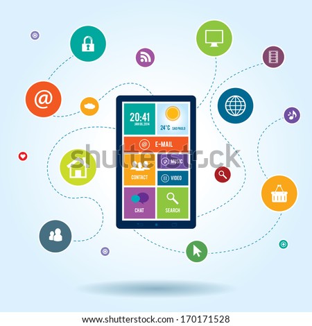 Mobile Communication By Smart Phone Apps Stock Vector (Royalty Free ...