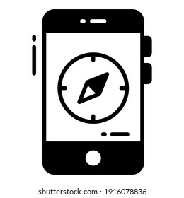Mobile Compass Icon Related Map Location Stock Vector (Royalty Free ...