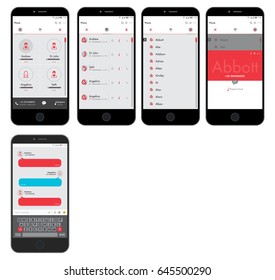 Mobile Contact Message Ui Screen Designs 스톡 벡터(로열티 프리) 645500290 ...