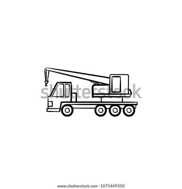 Mobile Crane Hand Drawn Outline Doodle Stock Vector (Royalty Free ...