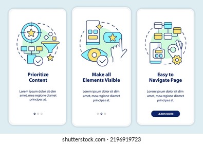 Mobile Design Recommendations Onboarding Mobile App Stock Vector ...