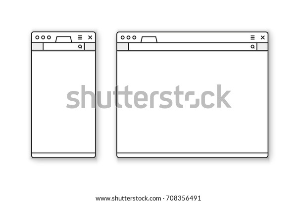 Mobile Desktop Browser Mockup Vector Set Stock Vector Royalty Free 708356491