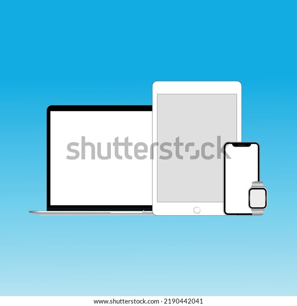 Mobile Devices Vector Illustration Template Can Stock Vector (Royalty Free) 2190442041 ...