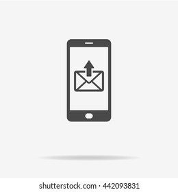 Mobile Email Icon Vector Concept Illustration Stock Vector (Royalty ...