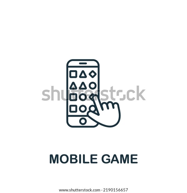 Mobile Game Icon Monochrome Simple Line Stock Vector (Royalty Free ...