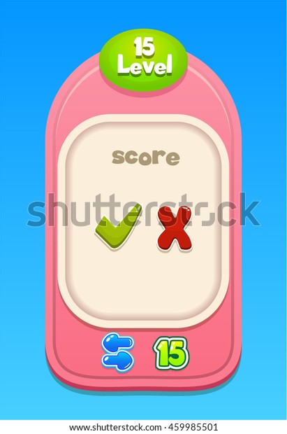 Mobile Game Popup Cartoon Candy Style Stock Vector (Royalty Free ...