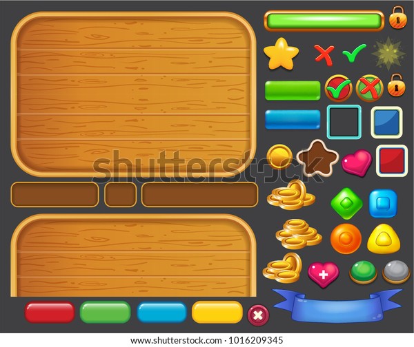 Mobile Game Sprites Template Assets Stock Vector (Royalty Free ...
