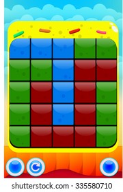 Mobile Game Template Connect Squares Vector 스톡 벡터(로열티 프리) 335580710 ...