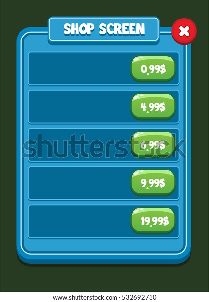 Mobile Game Ui Shop Screen Reskin: เวกเตอร์สต็อก (ปลอดค่าลิขสิทธิ์ ...