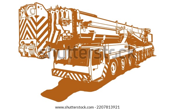 Mobile Heavy Lifting Crane Vector Illustration Stock Vector (Royalty ...