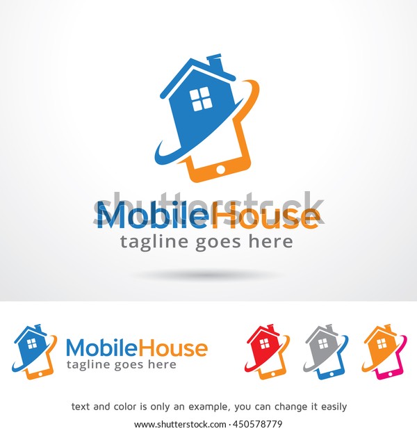 Mobile House Logo Template Design Vector: стоковая векторная графика ...