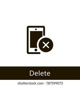 Mobile Icon Delete Mobile Sign Design Stock Vector (Royalty Free ...