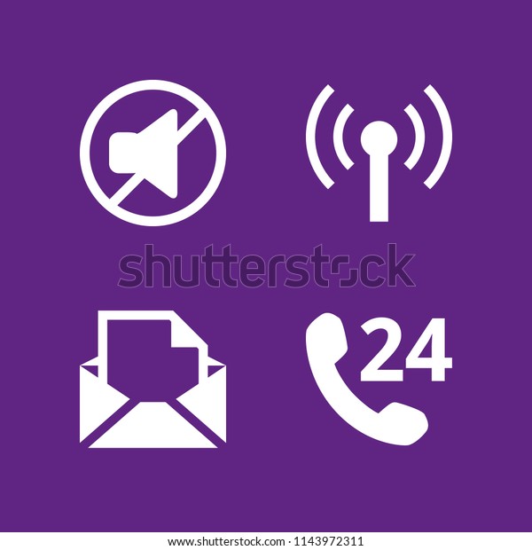Mobile Icon Set Mute Telephone Wifi Stock Vector (Royalty Free ...