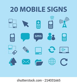 Mobile Icons Signs Set Vector Stock Vector (Royalty Free) 214031665 ...