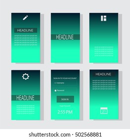 Mobile Interface Ui Neon Color Vector Stock Vector (Royalty Free ...