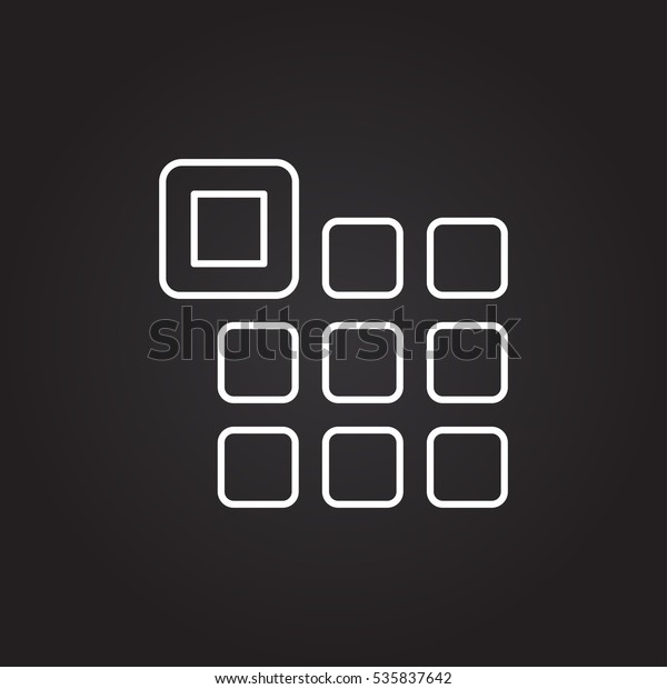 Mobile Keypad Icon White Outline Icons Stock Vector (Royalty Free ...