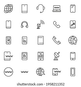 Mobile Line Icons Set Stroke Vector Stock Vector (Royalty Free ...