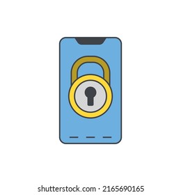 Mobile Lock Sign Icon Locked Phone Stock Vector (Royalty Free ...