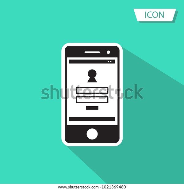 Mobile Login Icon Vector Smartphone Login Stock Vector (Royalty Free ...