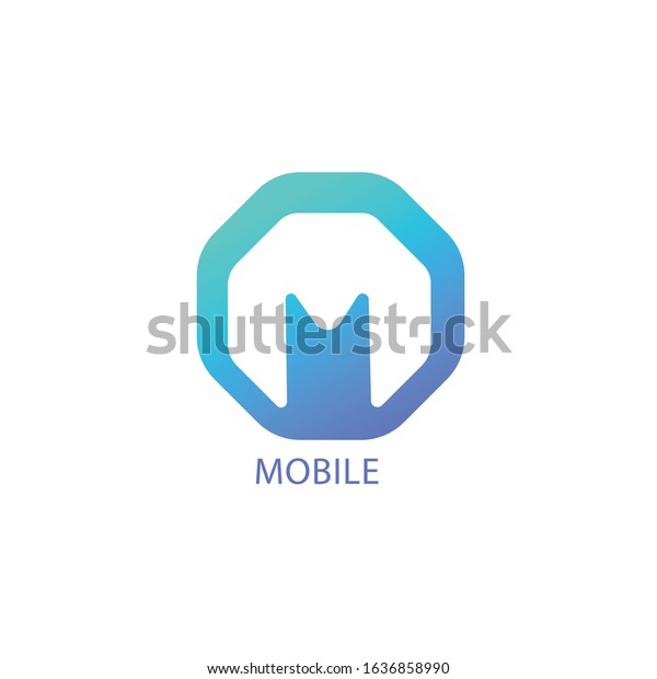 Mobile Logo Blue Color Stock Vector (Royalty Free) 1636858990