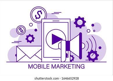 Mobile Marketing Vector Isolated Concept Illustration Stock Vector ...