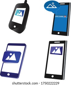 Mobile Mms Message Mail Icons Set Stock Vector (Royalty Free ...