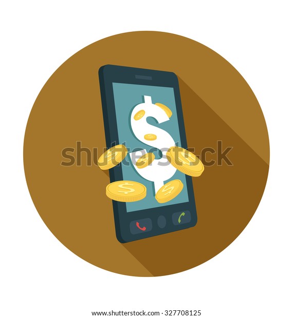 Mobile Money Colored Vector Illustration Stock Vector (Royalty Free ...